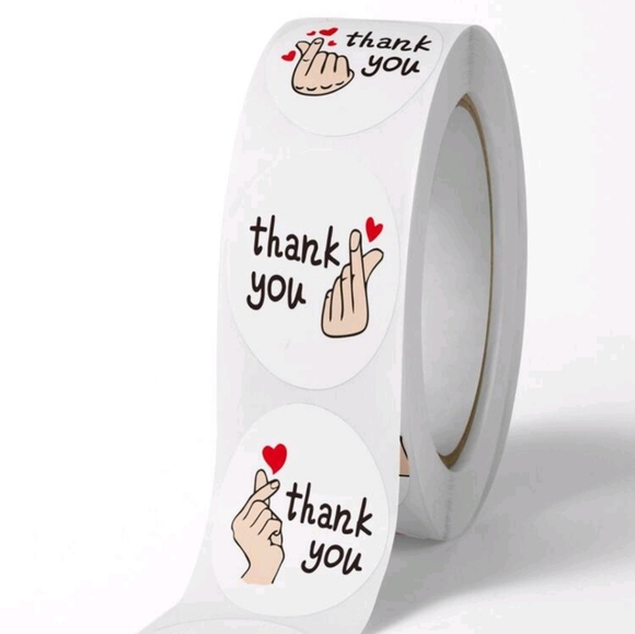 Party Supplies | 50 Thank You Sticker Roll With Heart Design | Poshmark